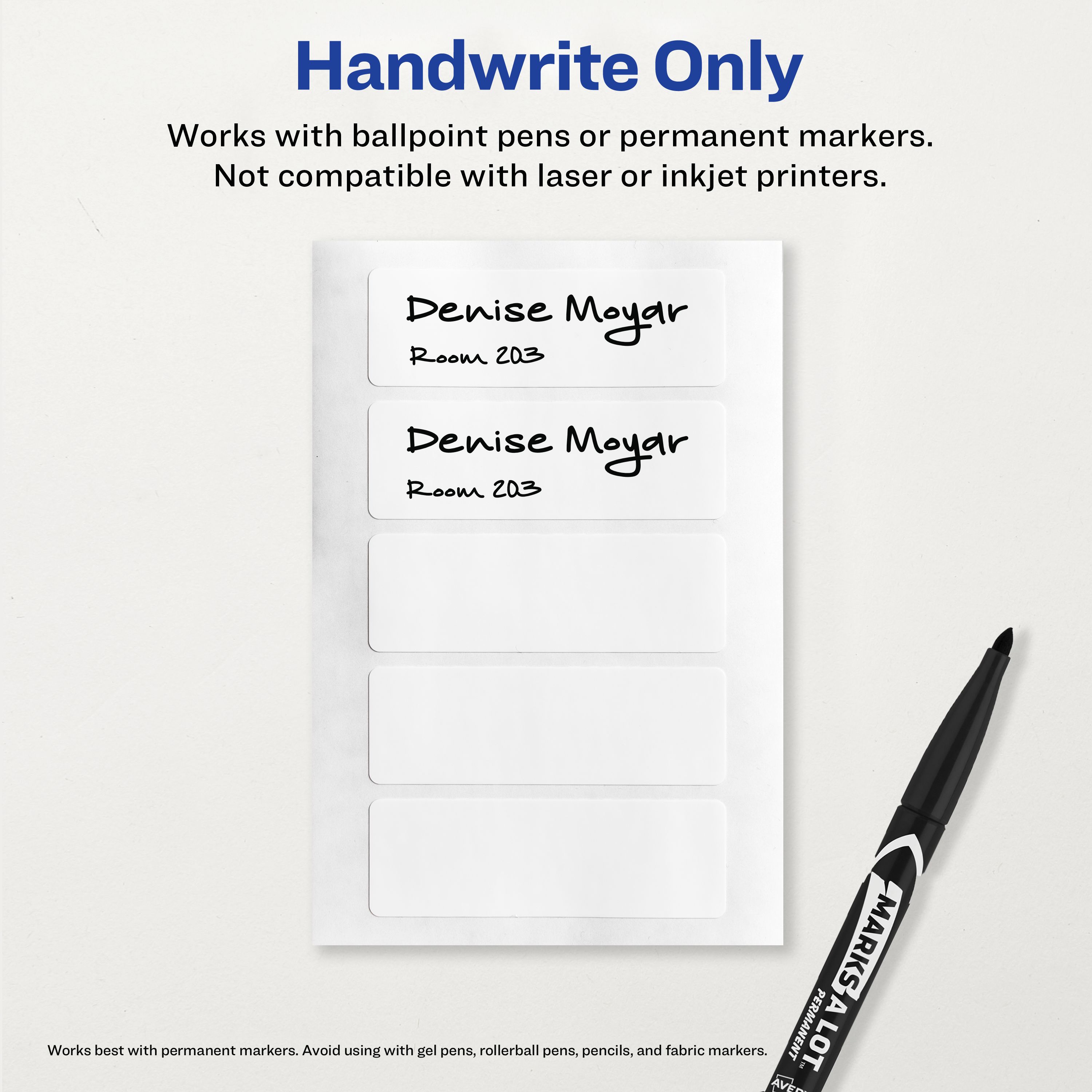 No-Iron Fabric Labels, 1" x 3", 20 Total 40724 | Avery | Avery